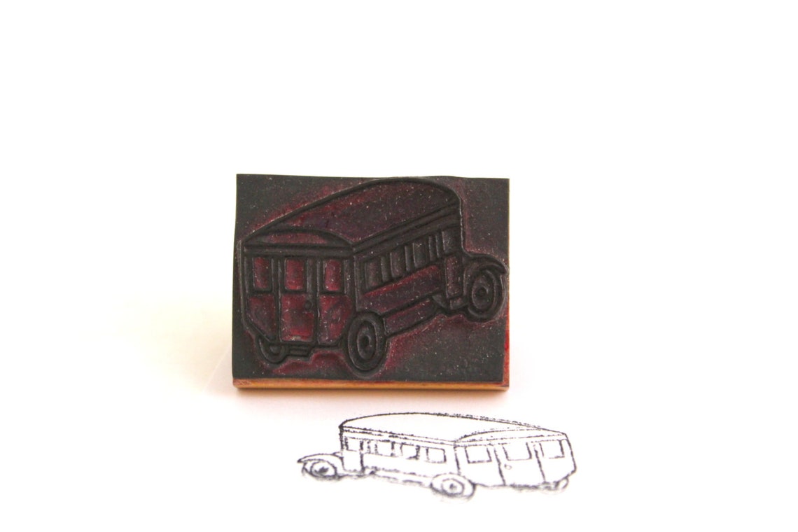 Vintage Wooden School Bus Stamp. the Classroom Printer. Wood - Etsy Canada