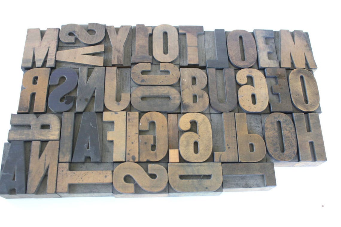 Wood Letterpress Letters / Pick Your Vintage Letters or - Etsy