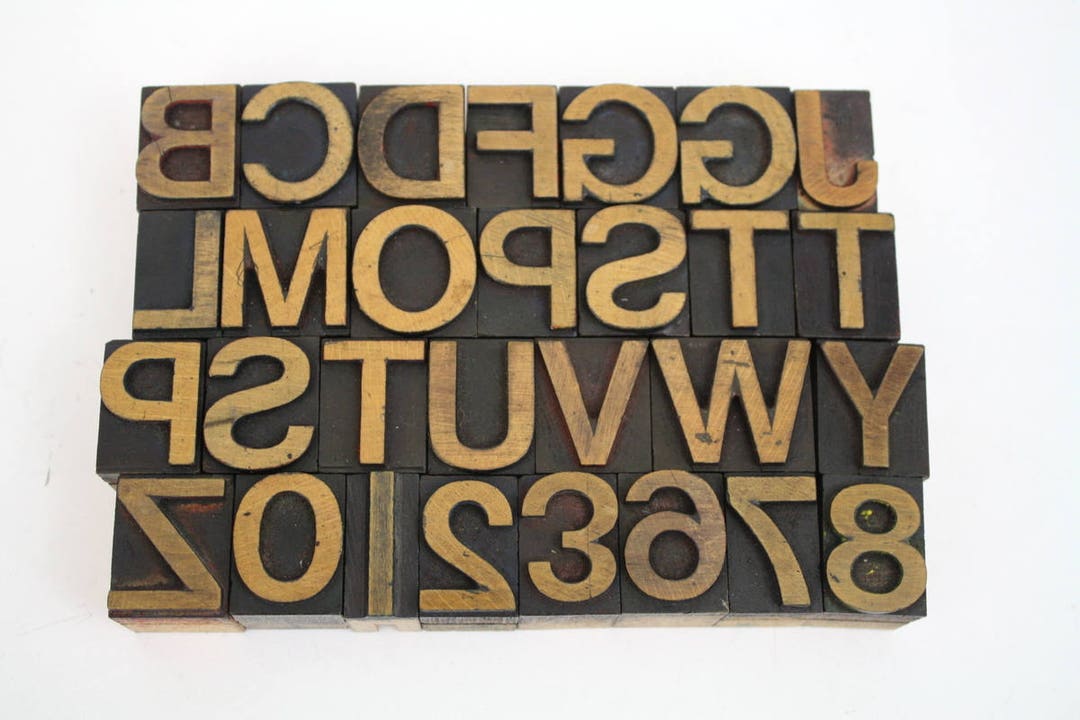 Letterpress Printing Blocks Vintage 1 Inch Wooden Alphabet / Pick Your ...