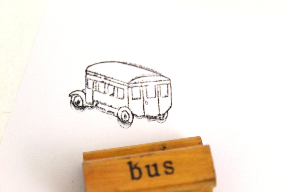 Vintage Wooden School Bus Stamp. the Classroom Printer. Wood - Etsy Canada
