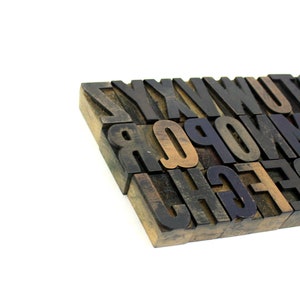 Slanted Wooden Printing Blocks. Italic Type Wood Letterpress. Pick Your ...