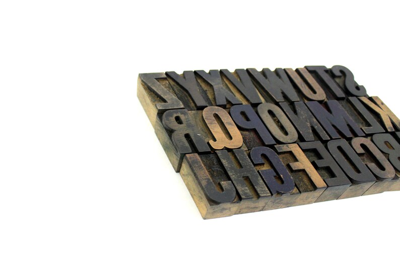 Slanted Wooden Printing Blocks. Italic Type Wood Letterpress. - Etsy