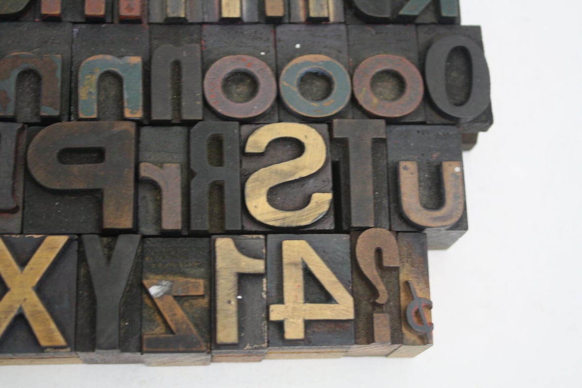 Wooden Letterpress Printers Type. Vintage 1 Wood Type - Etsy