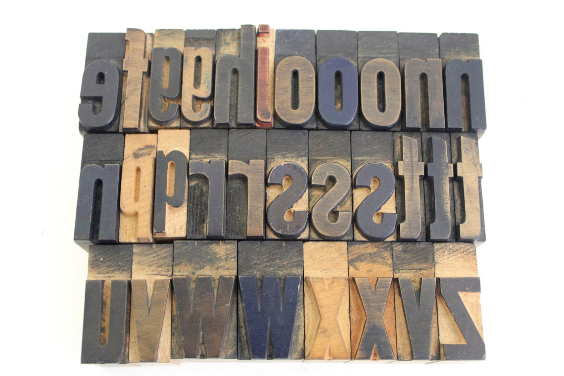 Wood Letterpress Type Printing Blocks. 1 1/4 Lowercase - Etsy