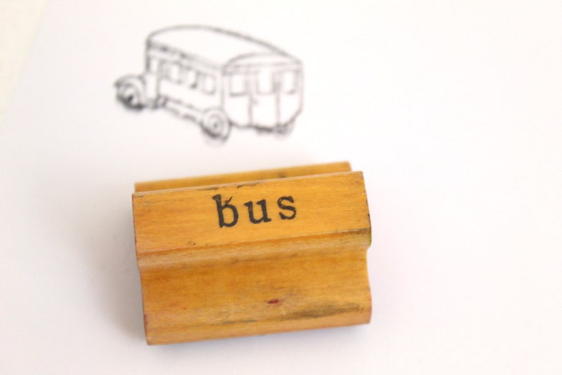 Vintage Wooden School Bus Stamp. the Classroom Printer. Wood - Etsy
