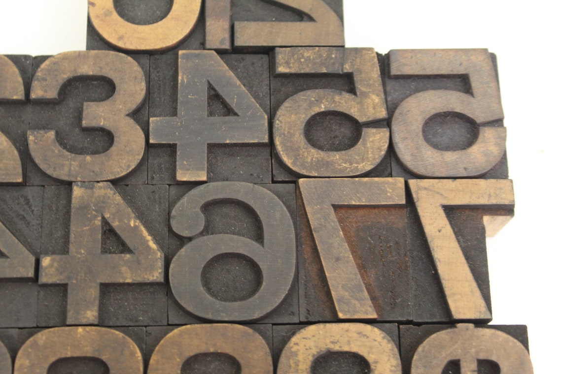 Pick Your Numbers. Vintage Wooden Letterpress Numbers 0 9 - Etsy