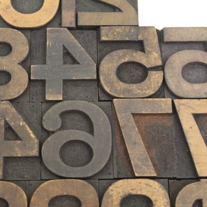 Pick Your Numbers. Vintage Wooden Letterpress Numbers 0 9 - Etsy