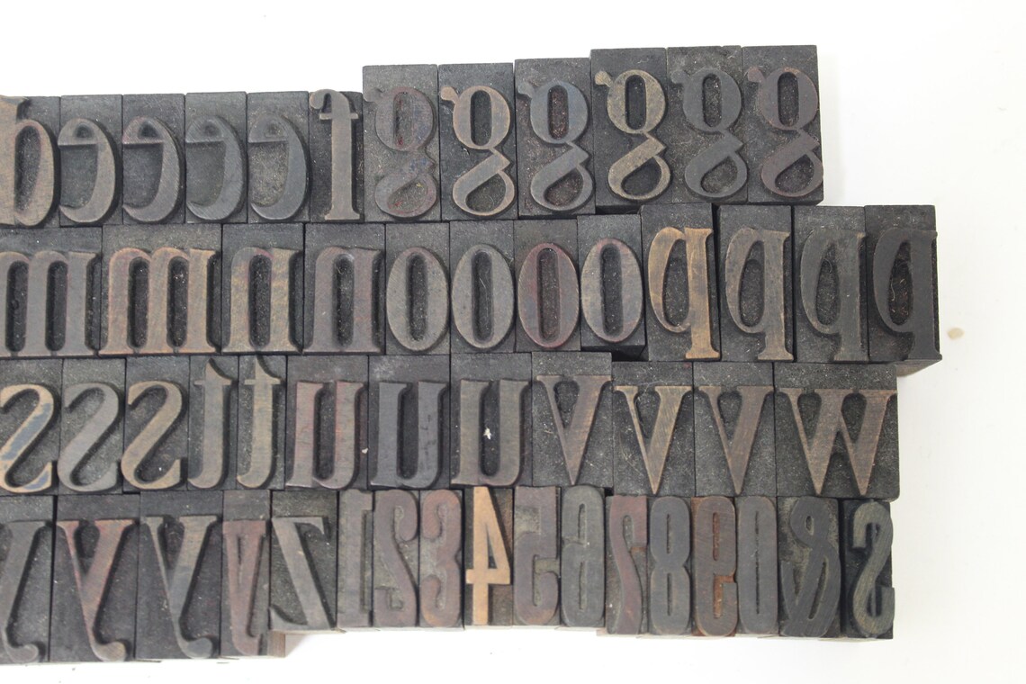 Wooden Letterpress Lowercase Letters and Numbers. Small | Etsy