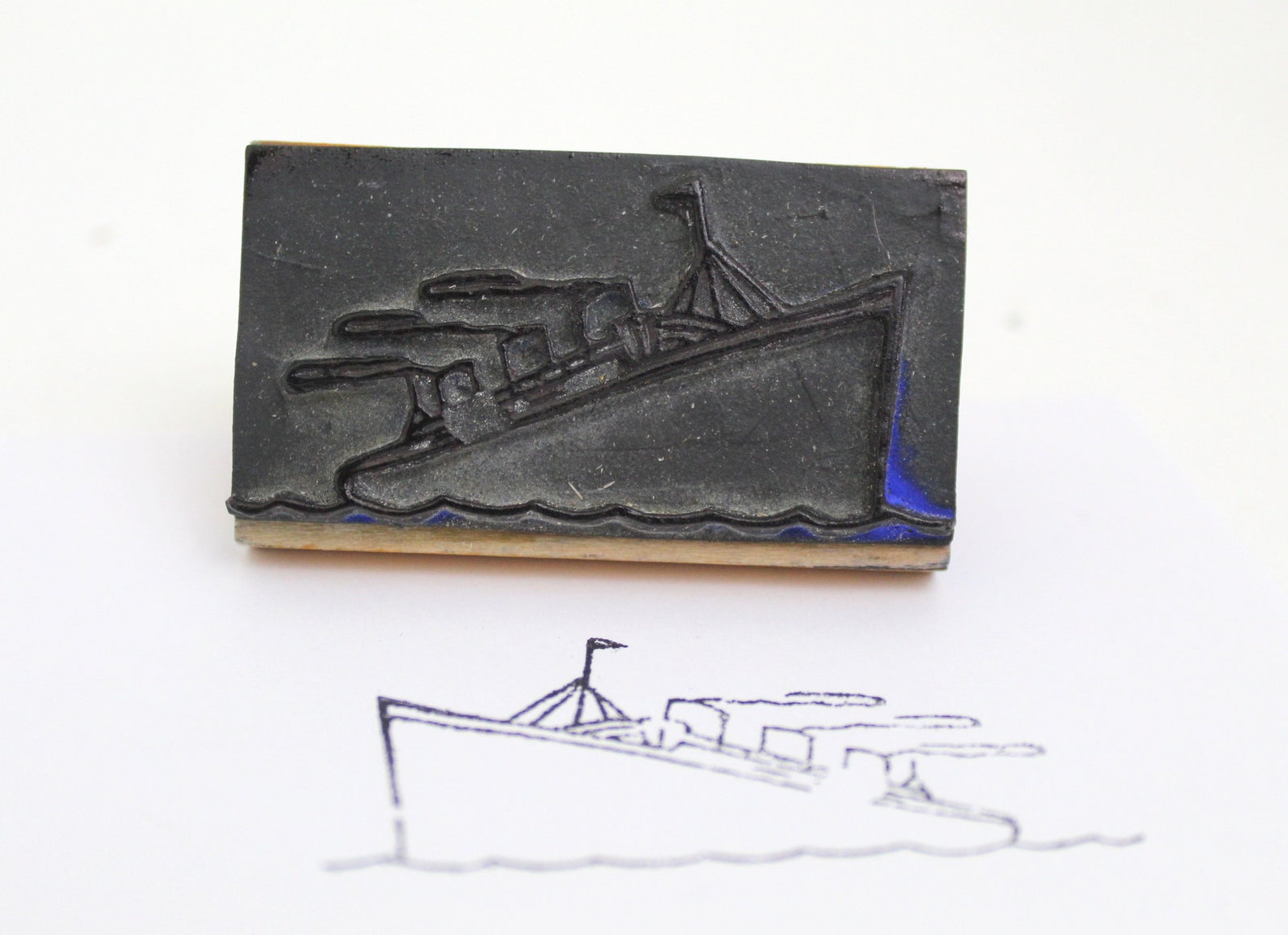 Boat Stamp. the Classroom Printer 1930's Wood and Rubber - Etsy