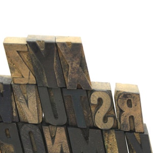 Italic Type Wood Letterpress. Slanted Wooden Printing Blocks. Pick Your ...