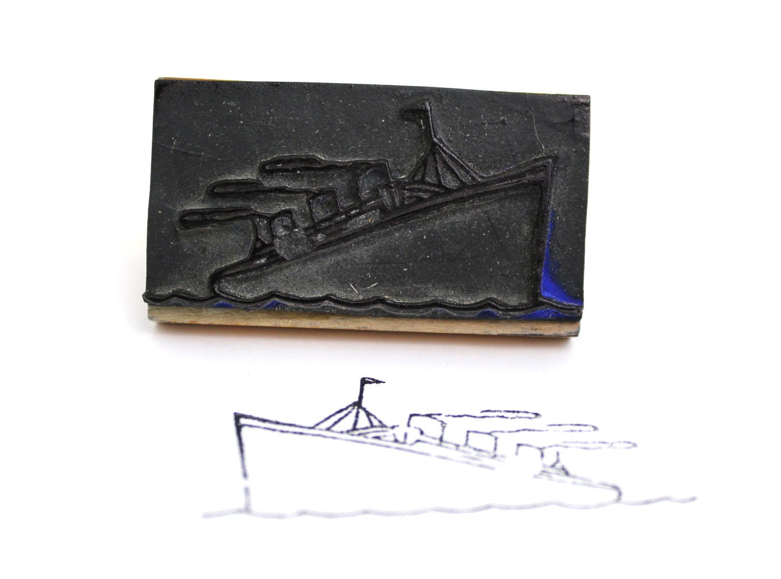Boat Stamp. the Classroom Printer 1930's Wood and Rubber - Etsy