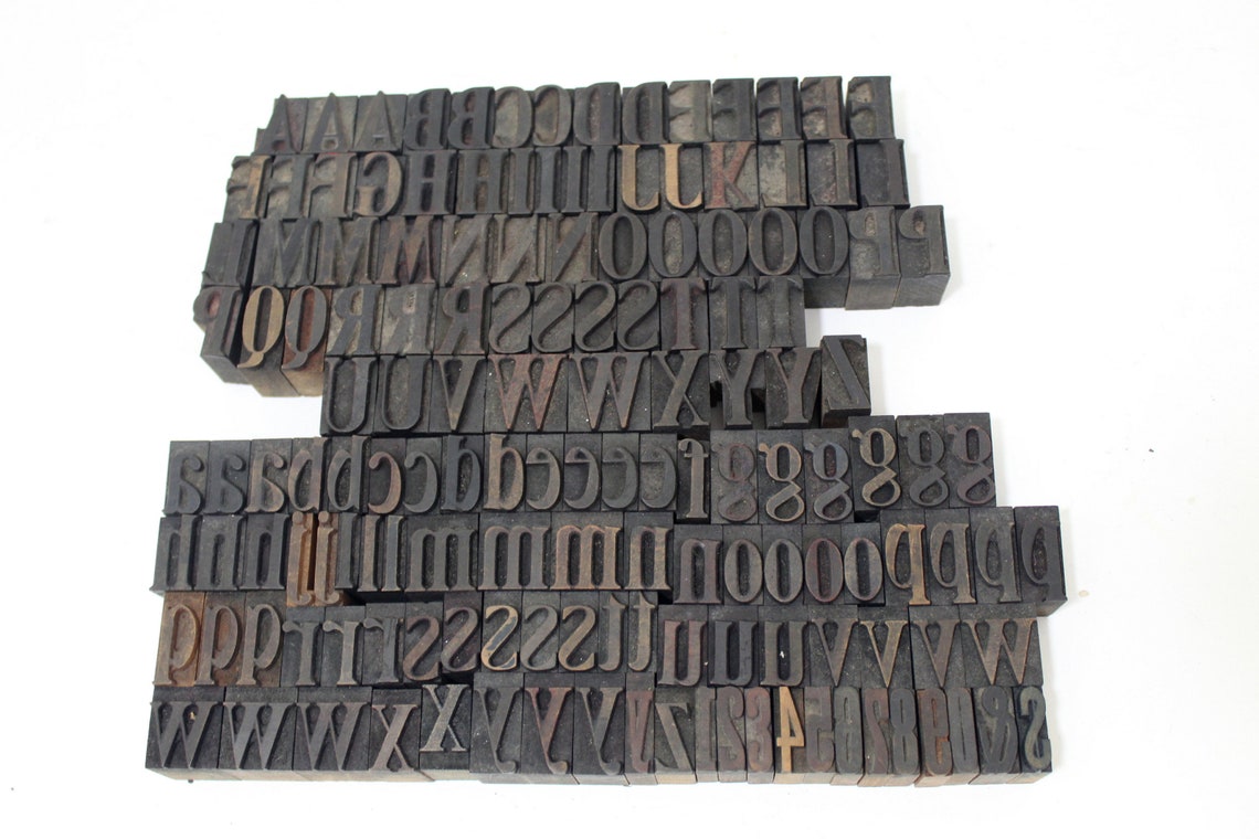 Wooden Letterpress Lowercase Letters and Numbers. Small | Etsy