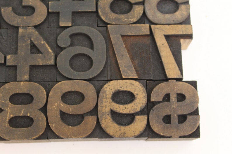 Pick Your Numbers. Vintage Wooden Letterpress Numbers 0 9 - Etsy