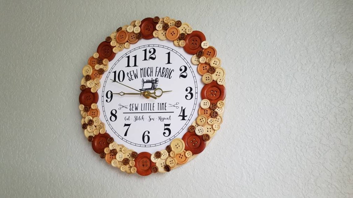 Sewing Room Clock 11". Craft Room. Wall Decor. Quilting. Quilter ...