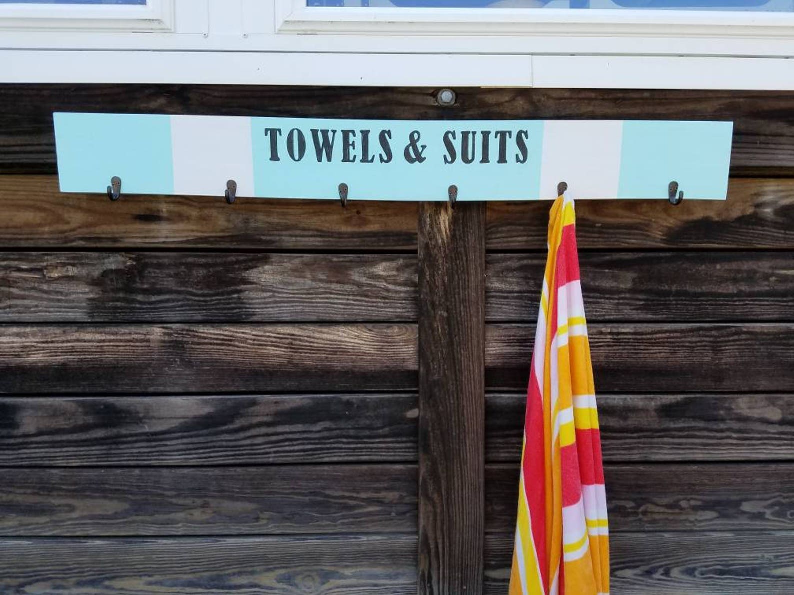 Pool/beach Towel/swim Suit Hanger/rack. Farmhouse Style. - Etsy