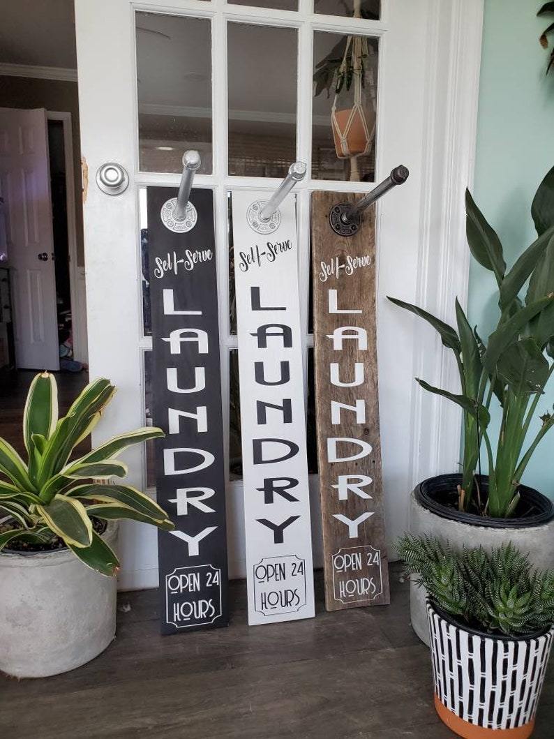 Laundry Room Sign. Hanger Storage. Hand-painted. Clothes - Etsy