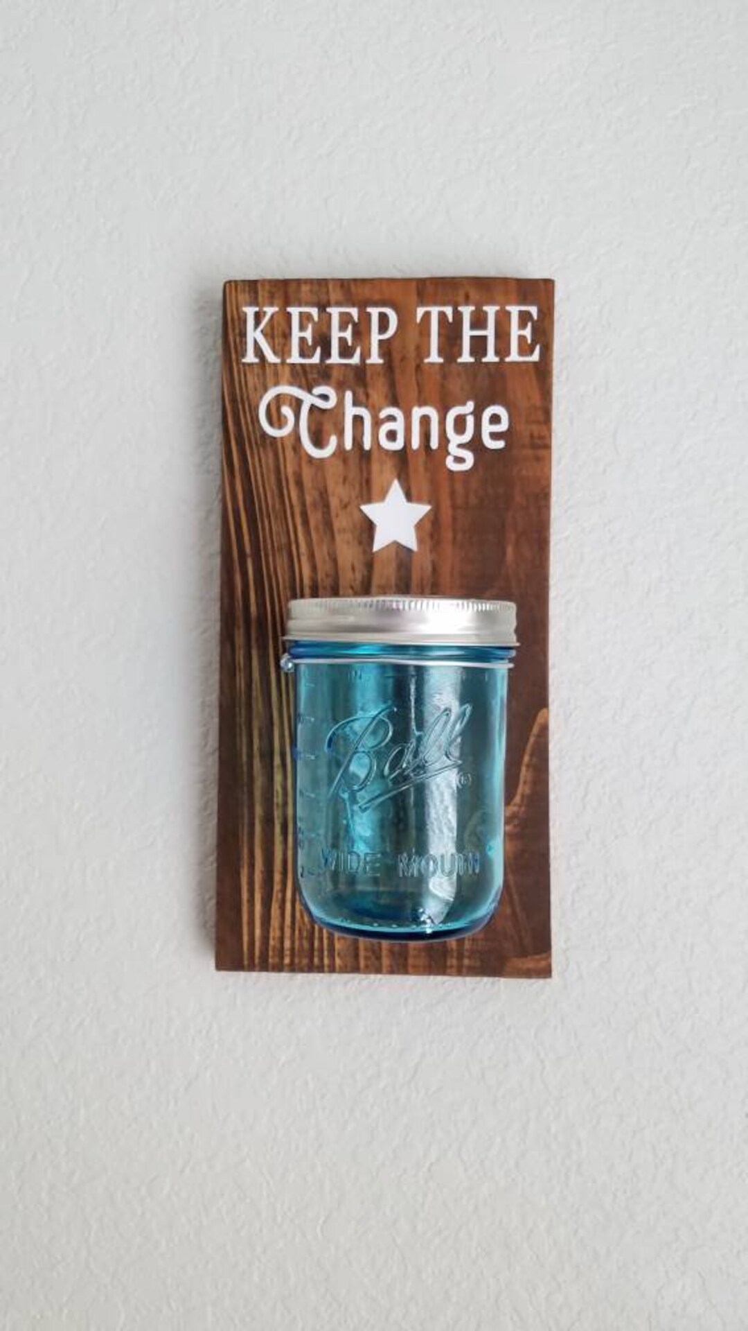 Keep the Change Jar. Laundry Room Decor. Reclaimed Wood. Farmhouse ...
