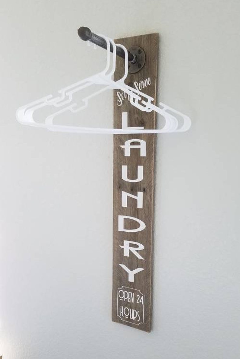 Laundry Room Sign. Hanger Storage. Hand-painted. Clothes | Etsy