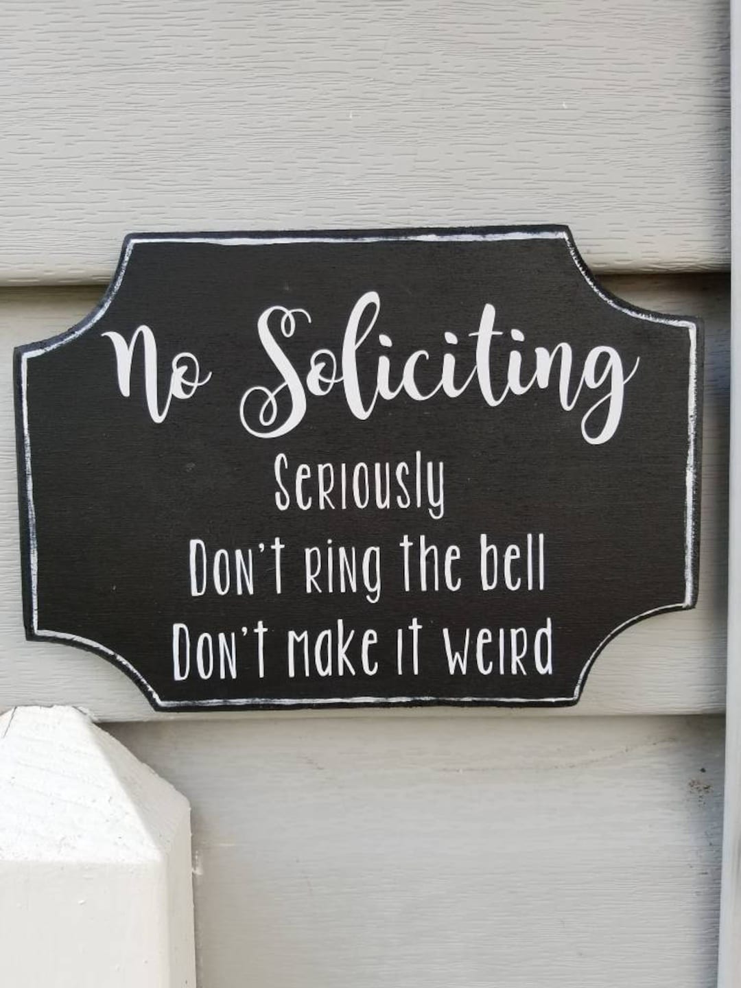 FREE SHIPPING! Funny No Soliciting Sign. Easy No Mark Mounting ...
