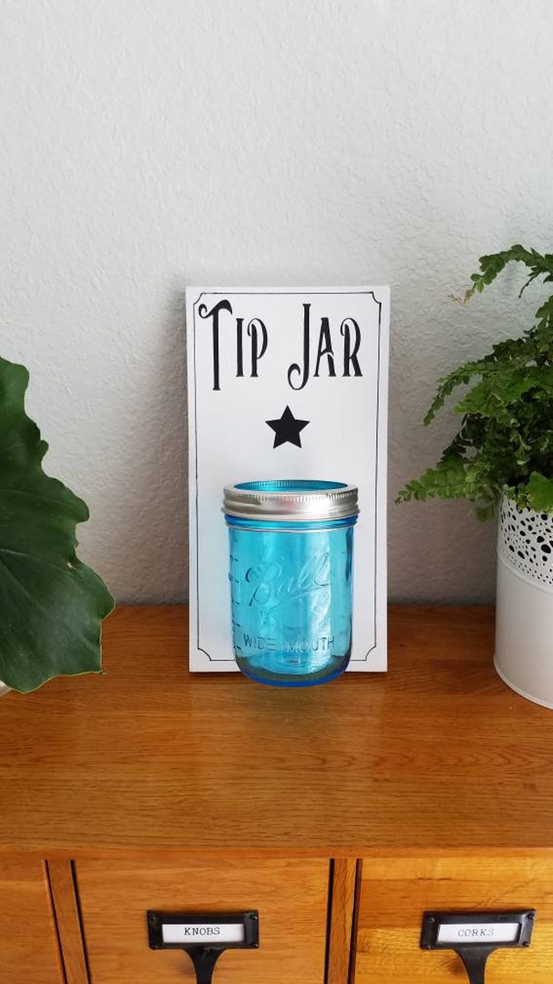 Tip Jar. Change Jar. Laundry Room Decor. Farmhouse Style. | Etsy