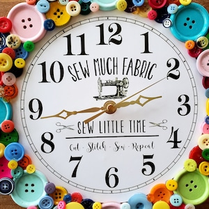 Sewing Room Clock 11". Craft Room. Wall Decor. Quilting. Quilter ...