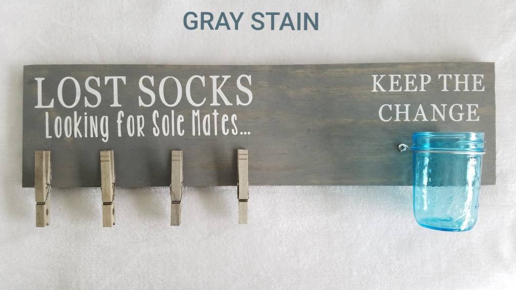 Reclaimed Wood Laundry Room Sign, Farmhouse Style, Lost Socks Looking ...