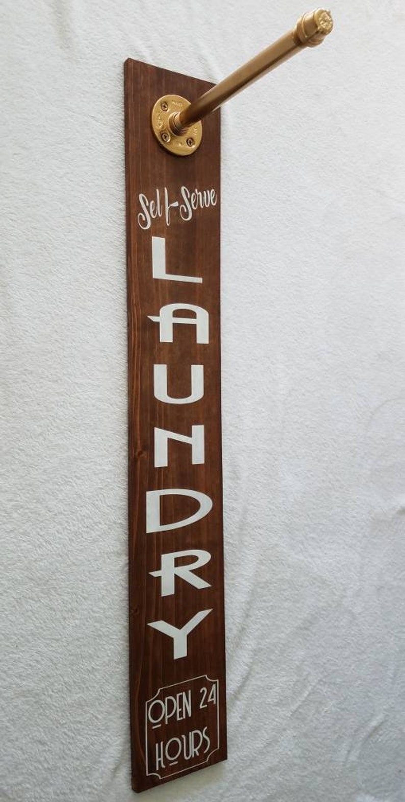 Laundry Room Sign. Hanger Storage. Hand-painted. Clothes Hanger Rack ...