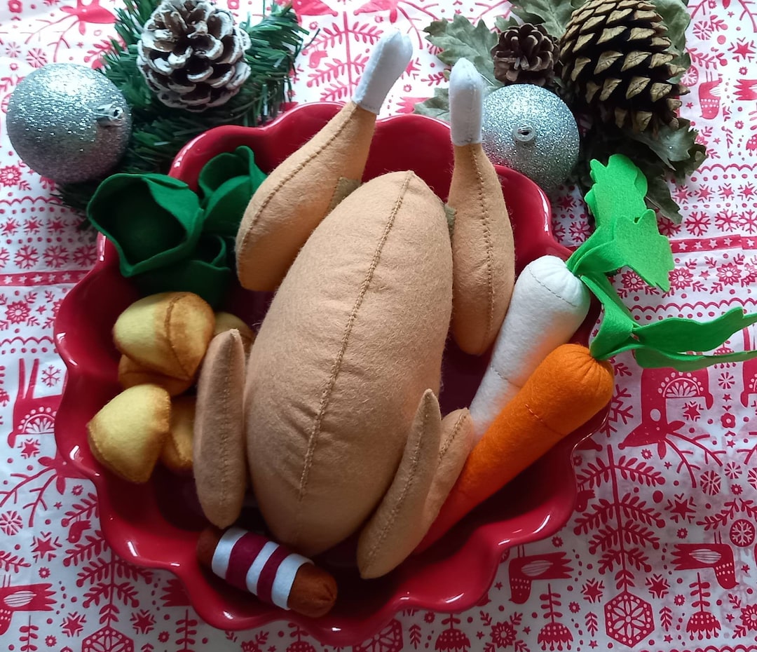 Felt Play Food, Felt Turkey, Felt Christmas Dinner, Christmas Dinner, Felt Food - Etsy