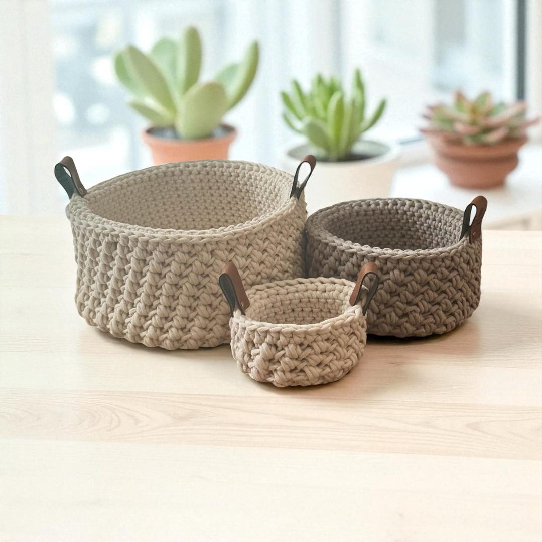 Crochet Nesting Basket Set - Etsy