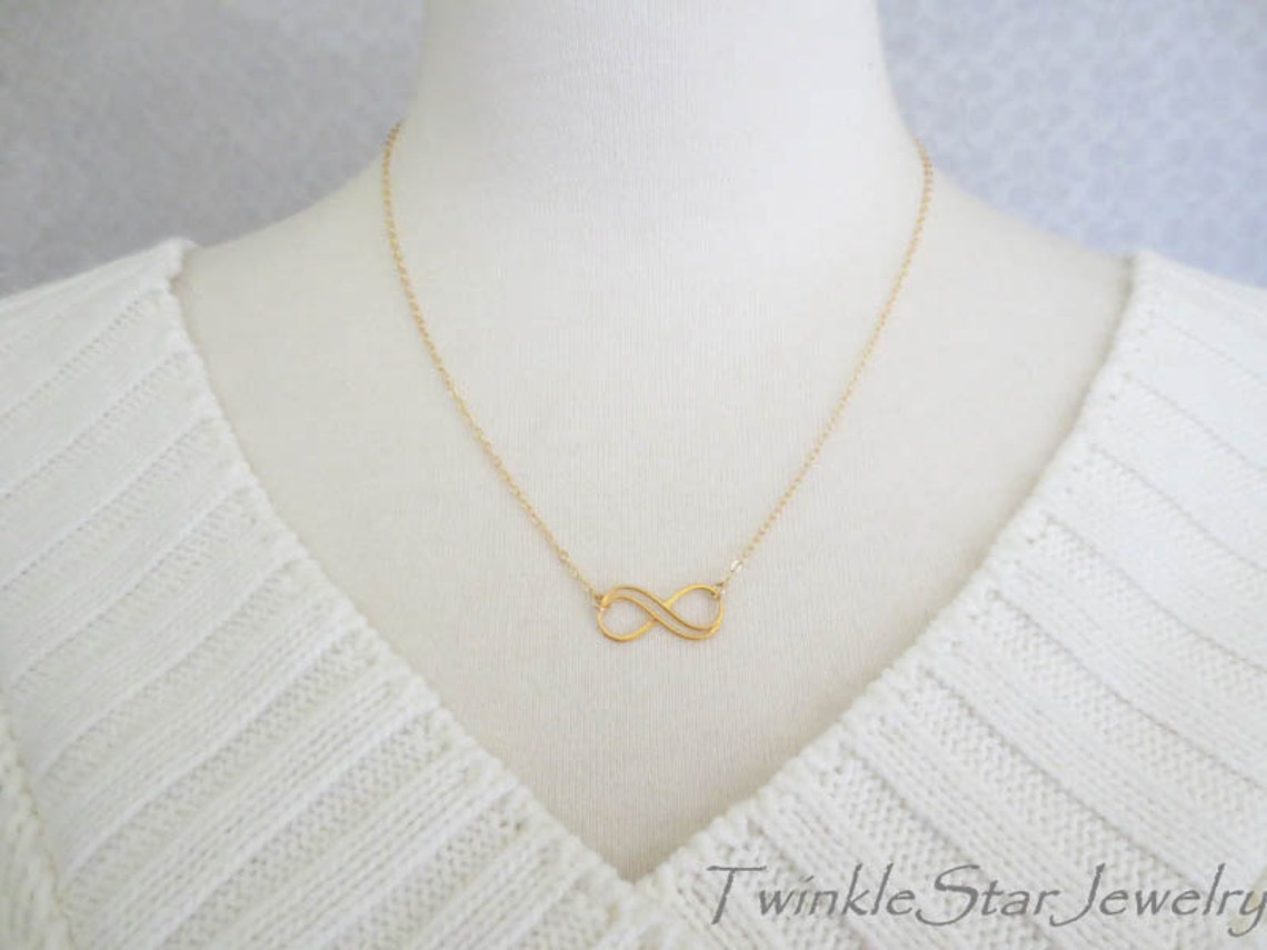 Gold Infinity Necklace-14k GOLD FILLED Chain Necklace-double - Etsy
