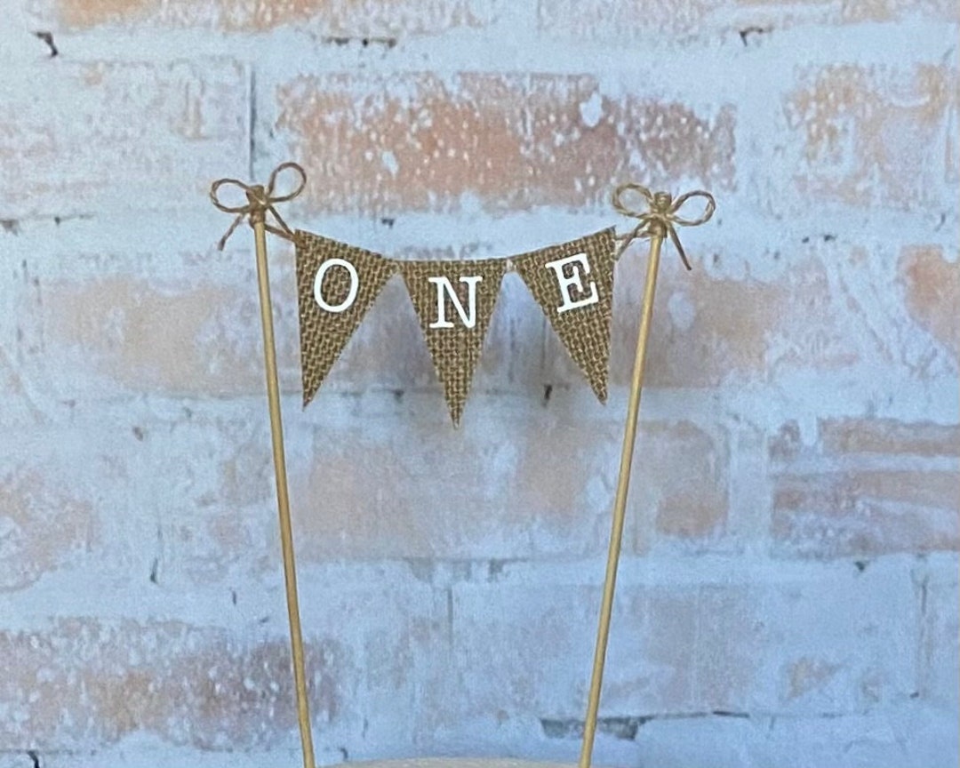 Burlap "one" Cake Banner Topper: 1st Birthday Decor - Etsy