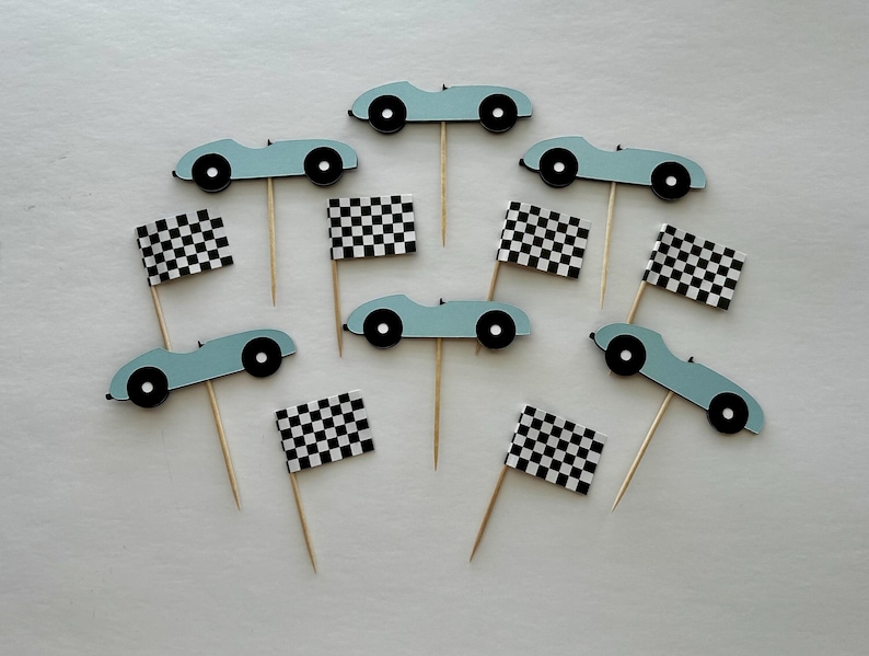Race Car Cupcake Toppers: Handmade Birthday Party Decorations - Etsy