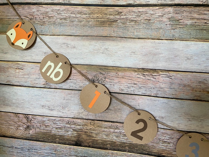 Woodland Fox First Birthday Photo Banner. Fox Monthly Photo | Etsy