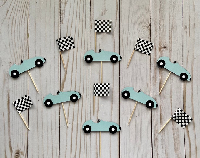 Race Car Cupcake Toppers. Race Car Flag Cupcake Topper. Race Car ...