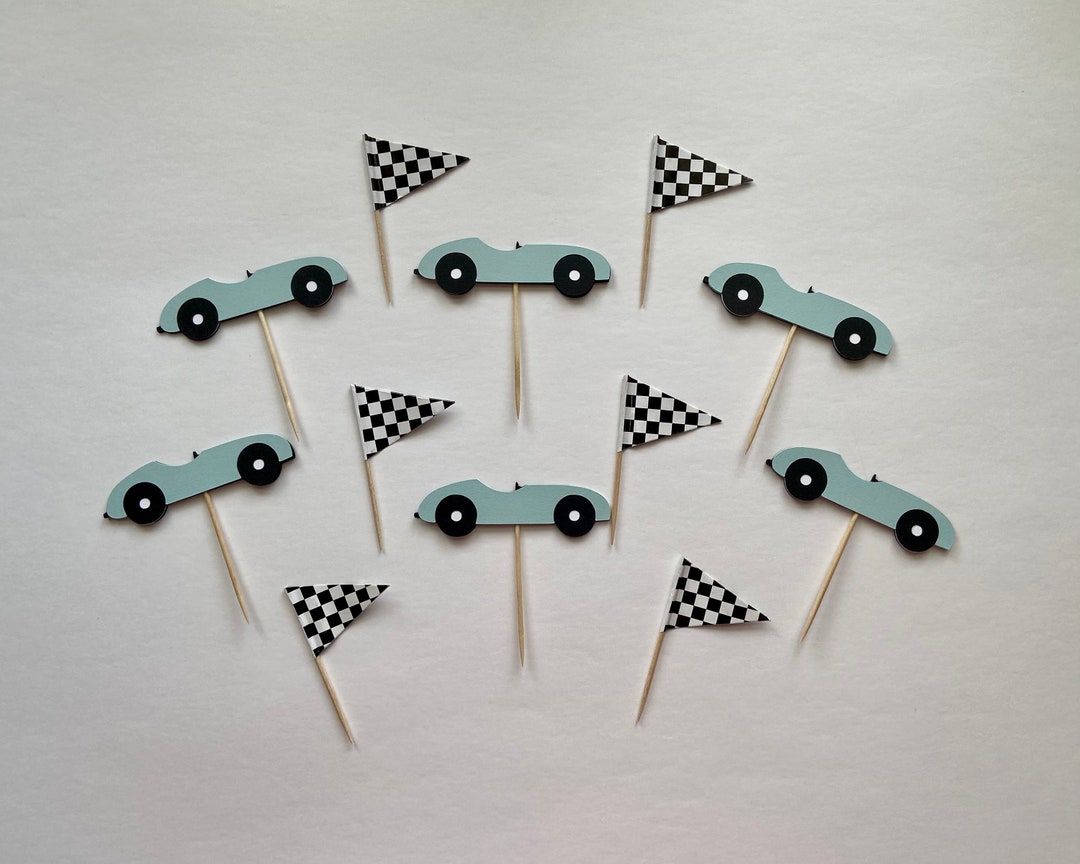 Race Car Cupcake Toppers. Race Car Flag Cupcake Topper. Race Car ...