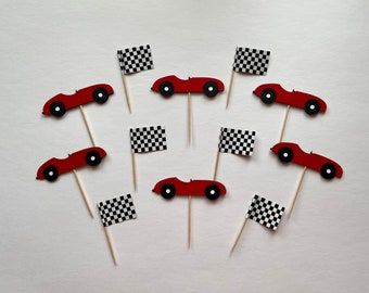 Race Car Cupcake Toppers. Race Car Flag Cupcake Topper. Race Car ...