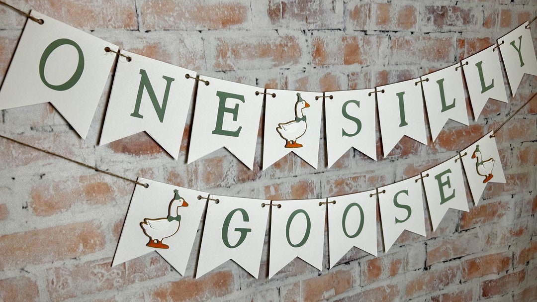 One Silly Goose Birthday Banner. Custom Name One Silly Goose Banner ...