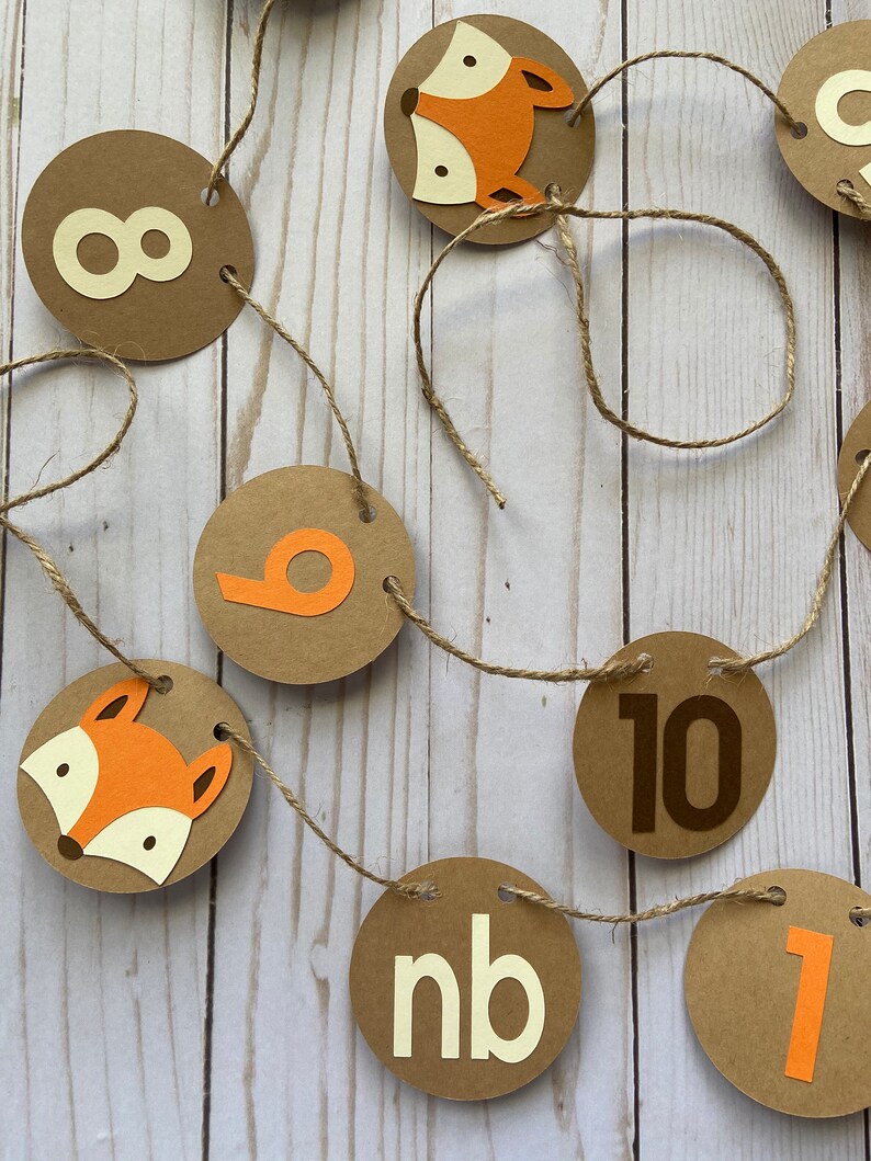 Woodland Fox First Birthday Photo Banner. Fox Monthly Photo | Etsy