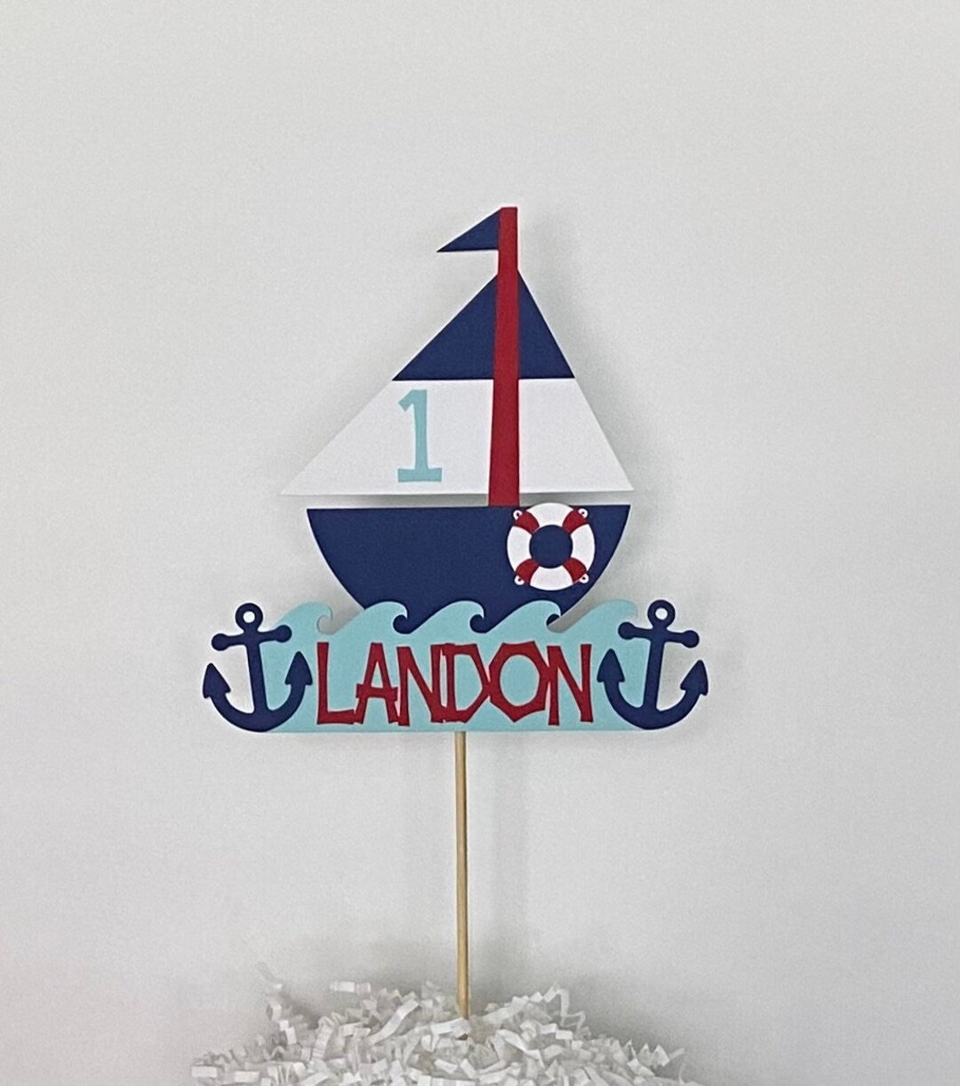 Nautical Themed Cake Banner Topper. Nautical Birthday Cake - Etsy