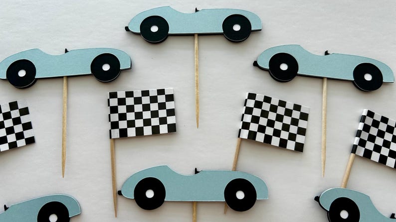 Race Car Cupcake Toppers: Handmade Birthday Party Decorations - Etsy