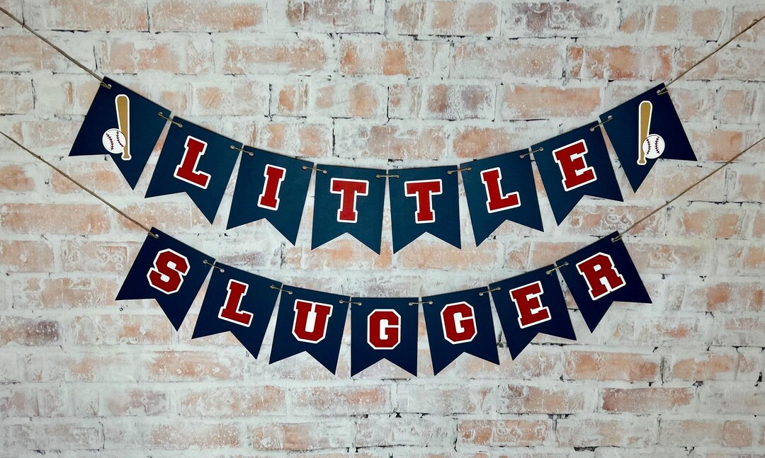 Little Slugger Baseball Birthday Banner: Handmade Cardstock Party Decor ...