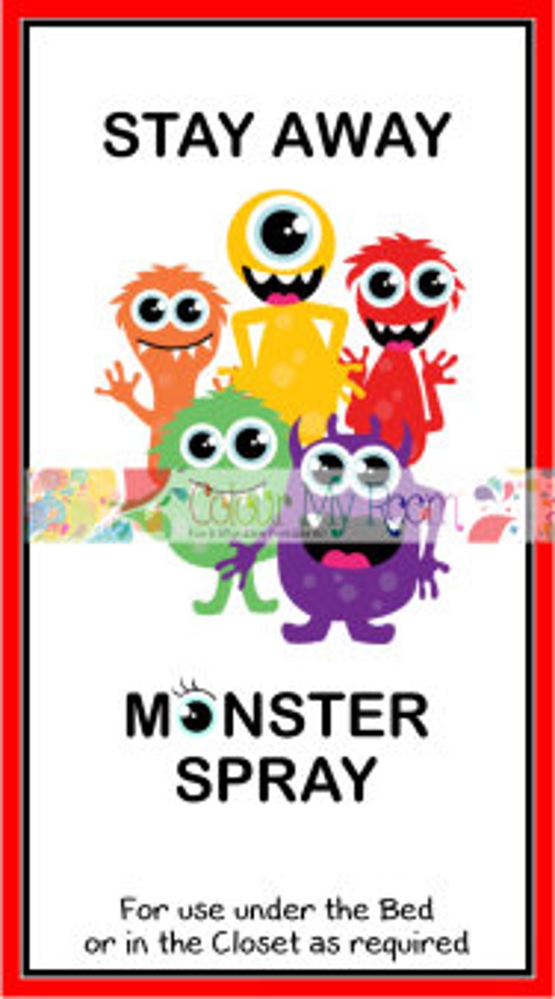 Monster Spray Label Printable - Printable Word Searches