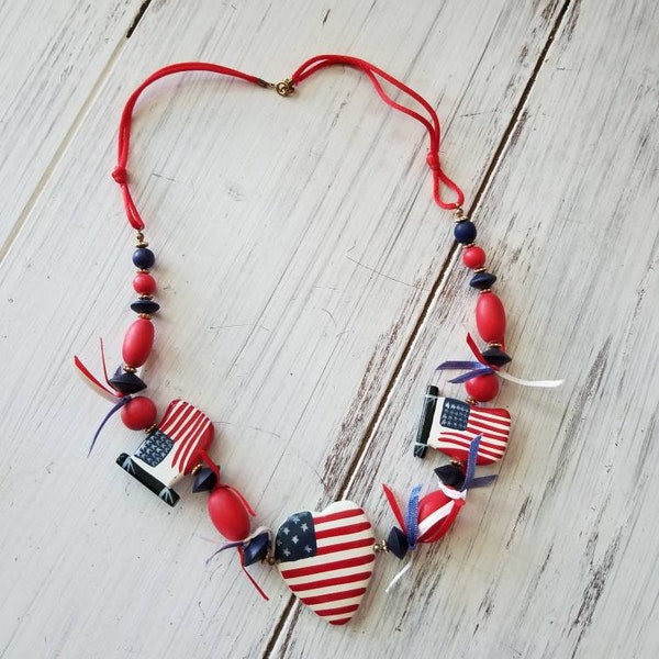 Us Flag Necklace - Etsy