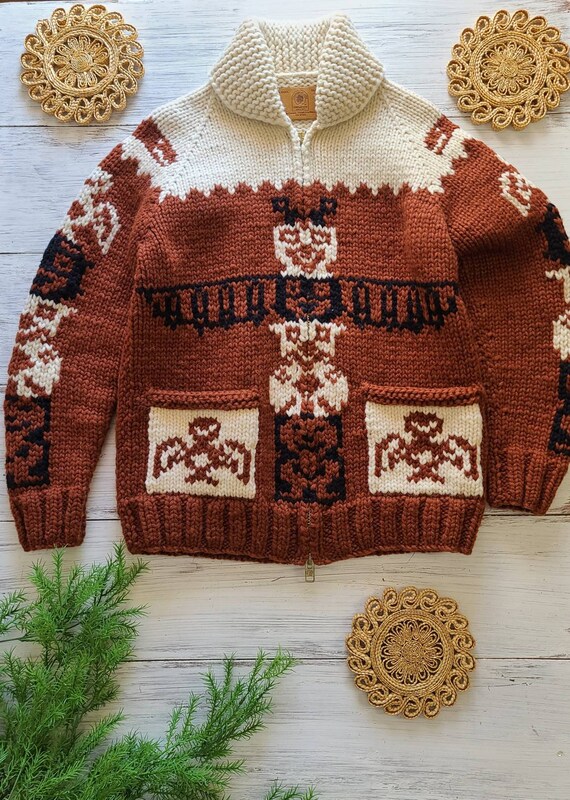 CANADIAN SWEATER COMPANY COWICHAN HAND KNITTED 100% W… - Gem