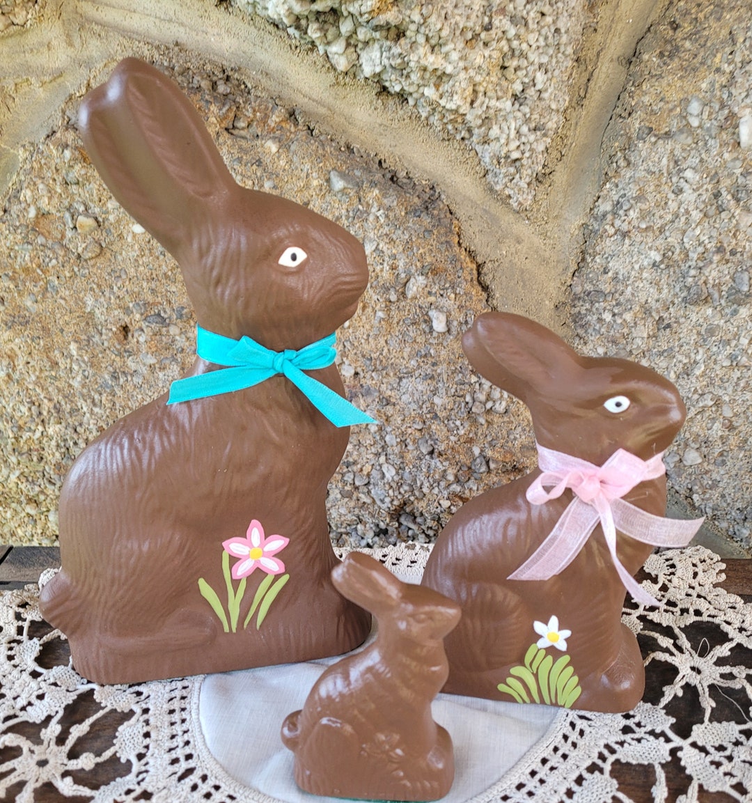 Chocolate Bunny 3 Faux Chocolate Bunny County Farmhouse Easter Candy ...
