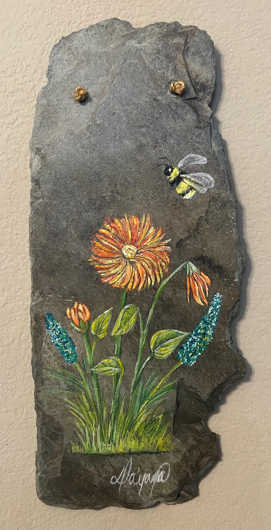 Acrylic Painting on Slate - Etsy
