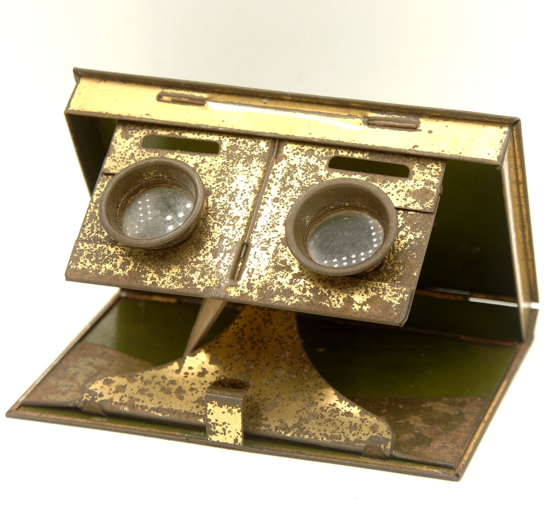 Rare Rotoscope Folding Stereoscopic Apparatus, Rare Antique Metal ...