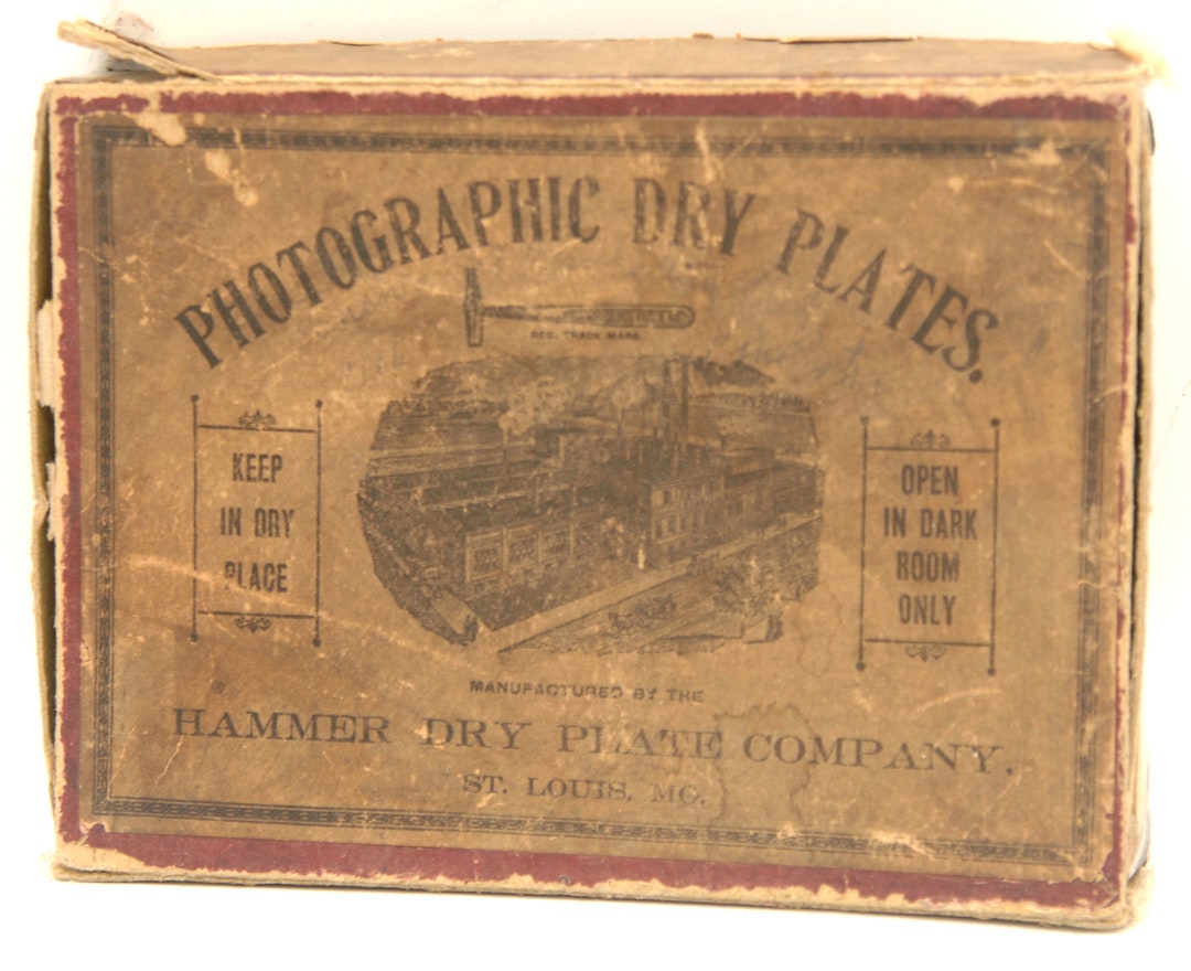 Vintage Photographic Dry Plates With Original Box, 3x4" Size Dry Plates ...