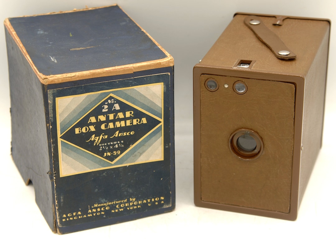 Rare Agfa Ansco No. 2A Antar Box Camera, Film Camera With Lens, Vintage ...