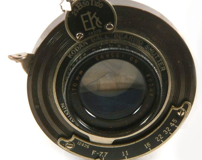 Vintage Brass Lens Kodak 170mm F7.7 Anastigmat Lens in Shutter for ...